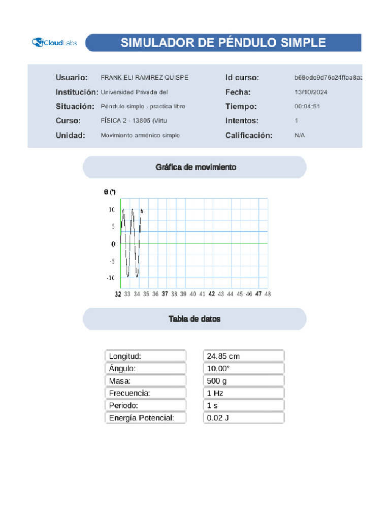 Péndulo Simple | PDF