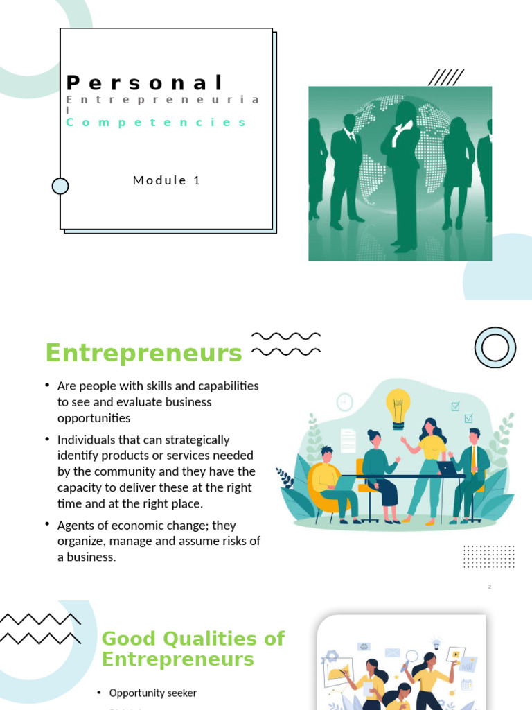 Module 1 Introduction Personal Entrepreneurial Competencies 3 | PDF ...