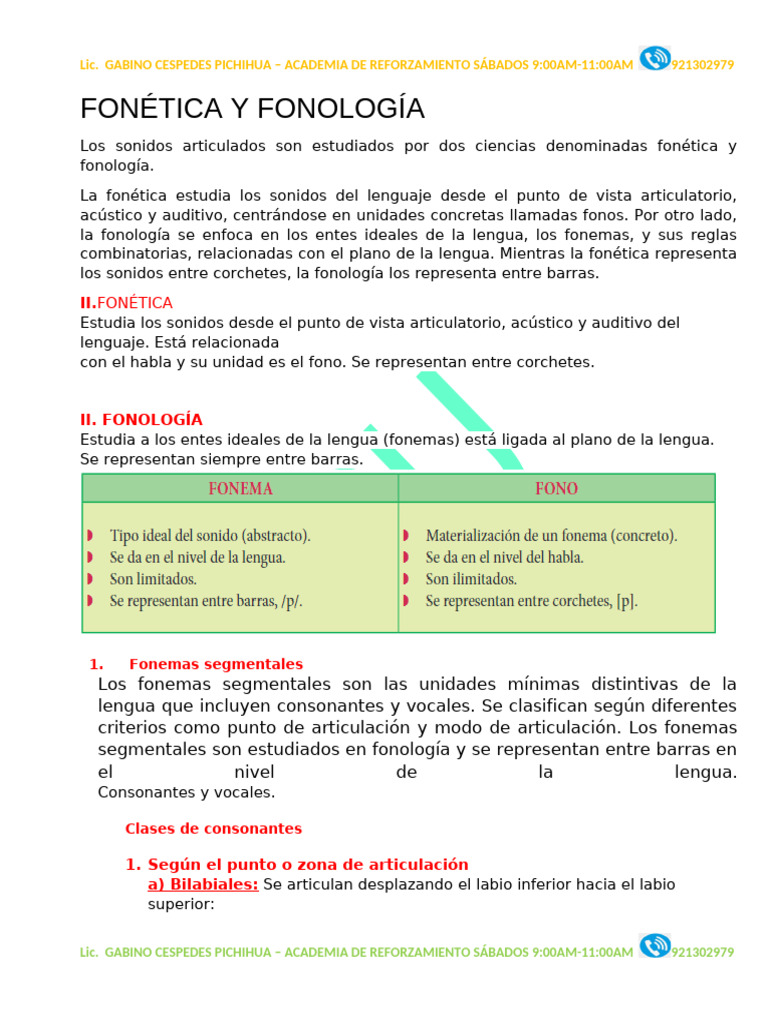 Fonética y Fonología: Estudio de Sonidos | PDF | Fonética | Fonología