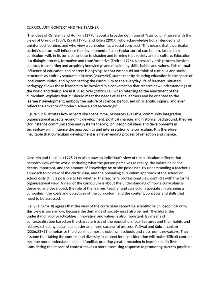 Curriculum Context and Development Insights | PDF | Curriculum ...