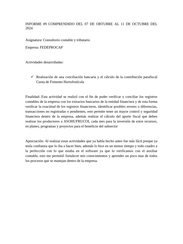 Informe N8 Comprendido Del 30 de Septiembre Al 04 de Octubre Del 2024 | PDF | Finanzas y dinero