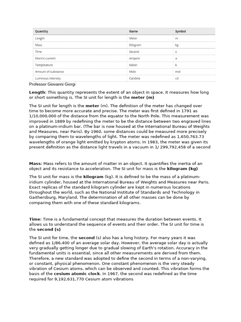 Length This Quantity Represents The Extent of An Object in S | PDF ...