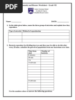 Worksheet On Microorganisms (GRADE 8 CBSE) | PDF
