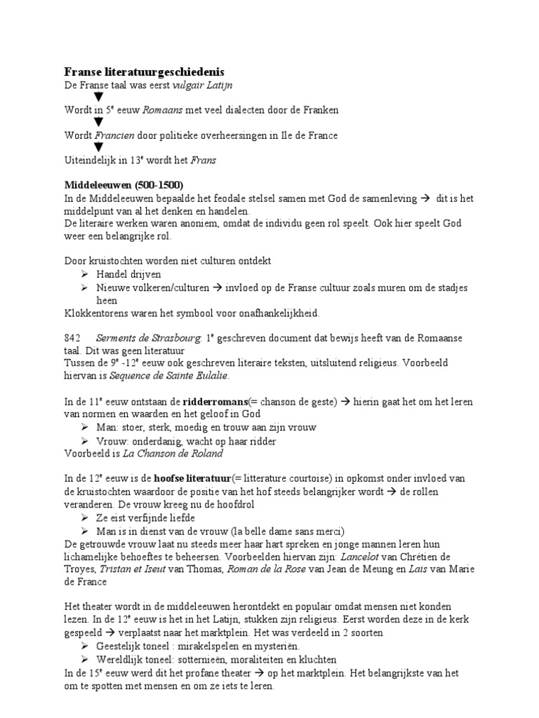 Franse Literatuur | PDF