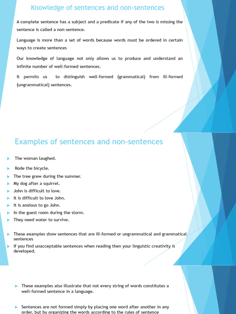 Knowledge of Sentences and Non-Sntences | PDF
