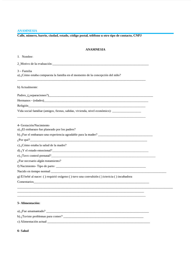 Anamnesia 04 | PDF | Medicina CLINICA | Especialidades Medicas