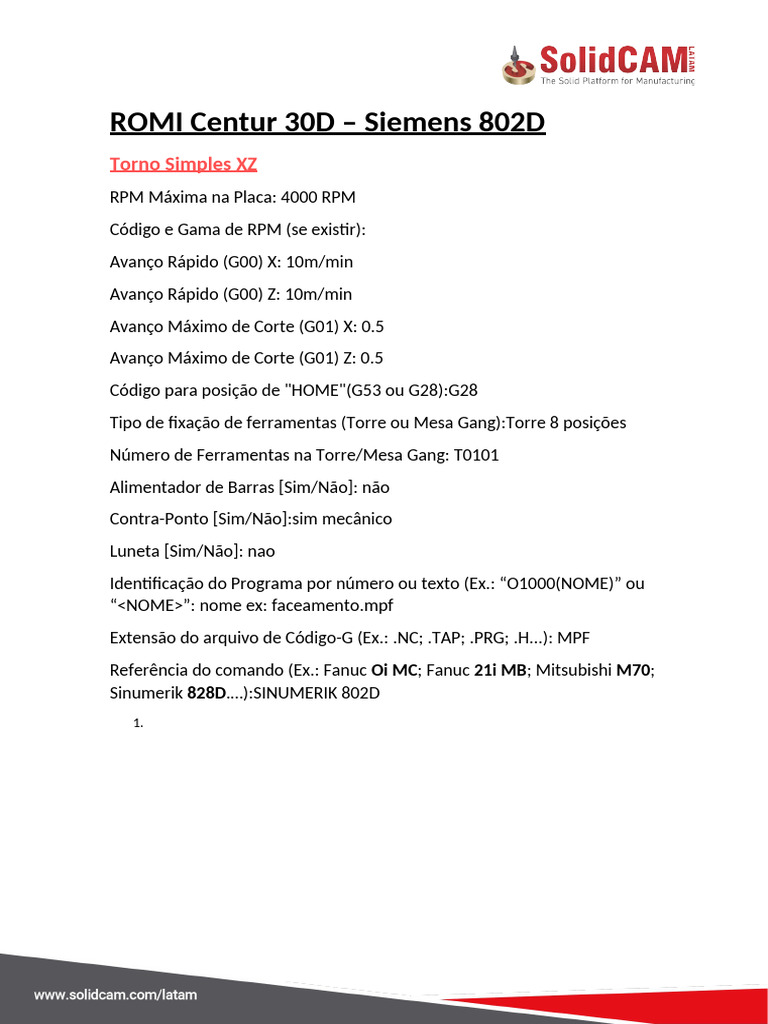 ROMI CENTUR 30D - Siemens 802D | PDF | Computadores