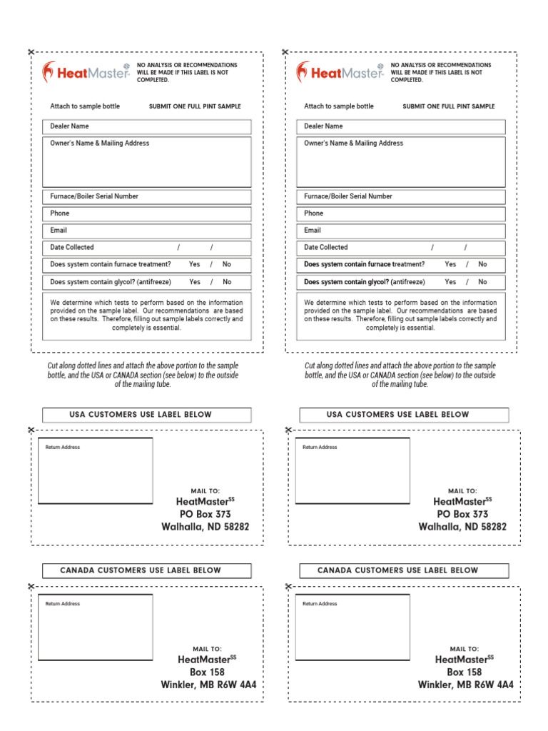 Sample Submission Instructions for Analysis | PDF