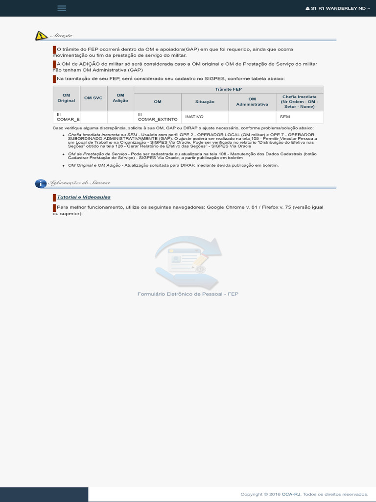FEP - Formulários Eletrônicos de Pessoal | PDF | Informática