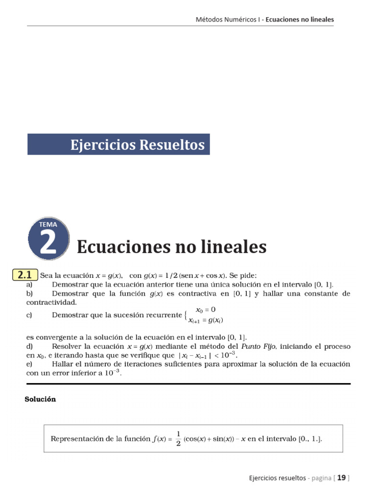 2 - Ecuaciones - No - Lineales - Ejercicios Resueltos | PDF | Sistema no lineal | Matemáticas ...