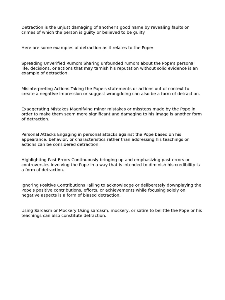 Detraction | PDF | Self-Improvement | Religion & Spirituality