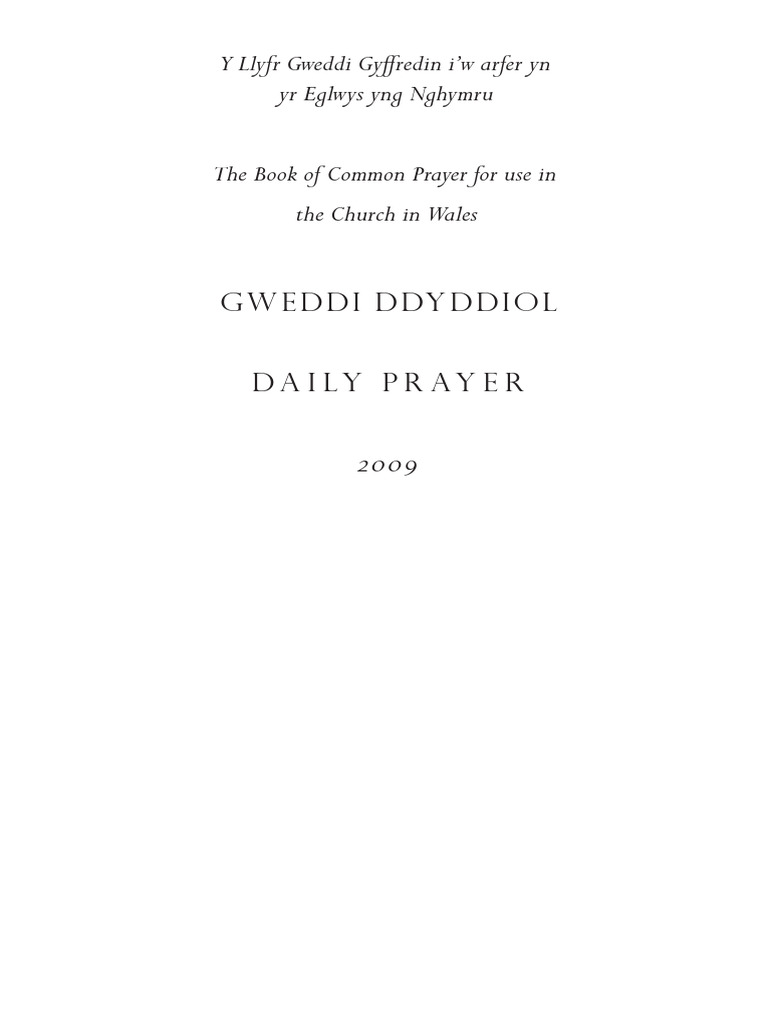 Gweddi Ddyddiol - Daily Prayer2009 | PDF