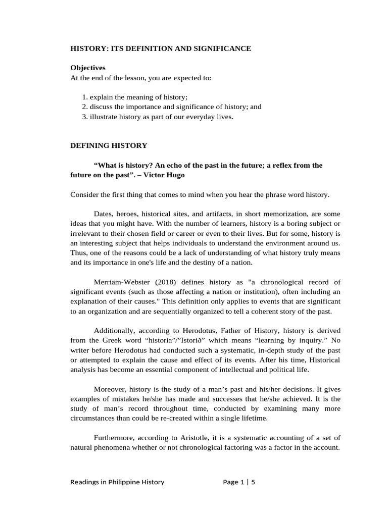 Understanding History's Importance | PDF | Reason | Learning