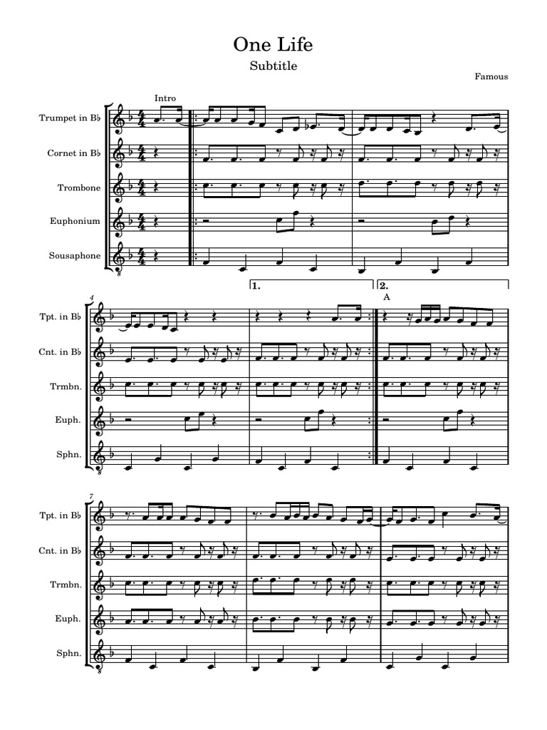 One Life - Score - and - Parts | PDF | European Musical Instruments ...