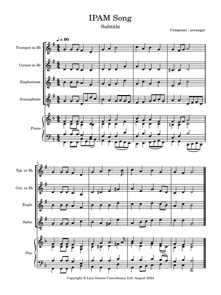 IPAM Song Master Score | PDF | Music Technology | Marching Bands