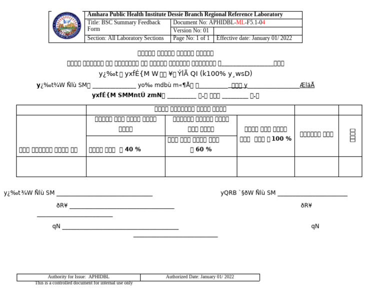 ML-F5.1-04 BSC Summary Feedback Form - New XML | PDF