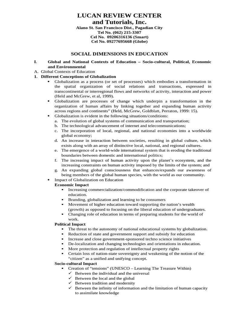 Social Dimensions in Education | PDF | Human Rights | Learning