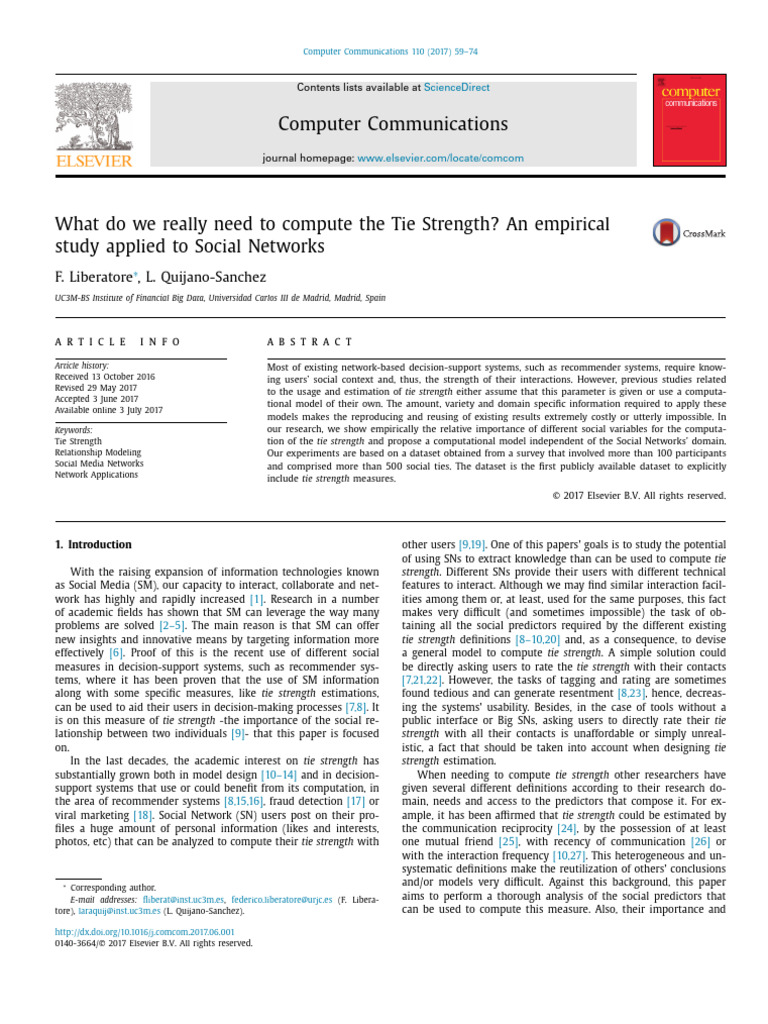 What Do We Really Need To Compute The Tie Strength An em - 2017 ...