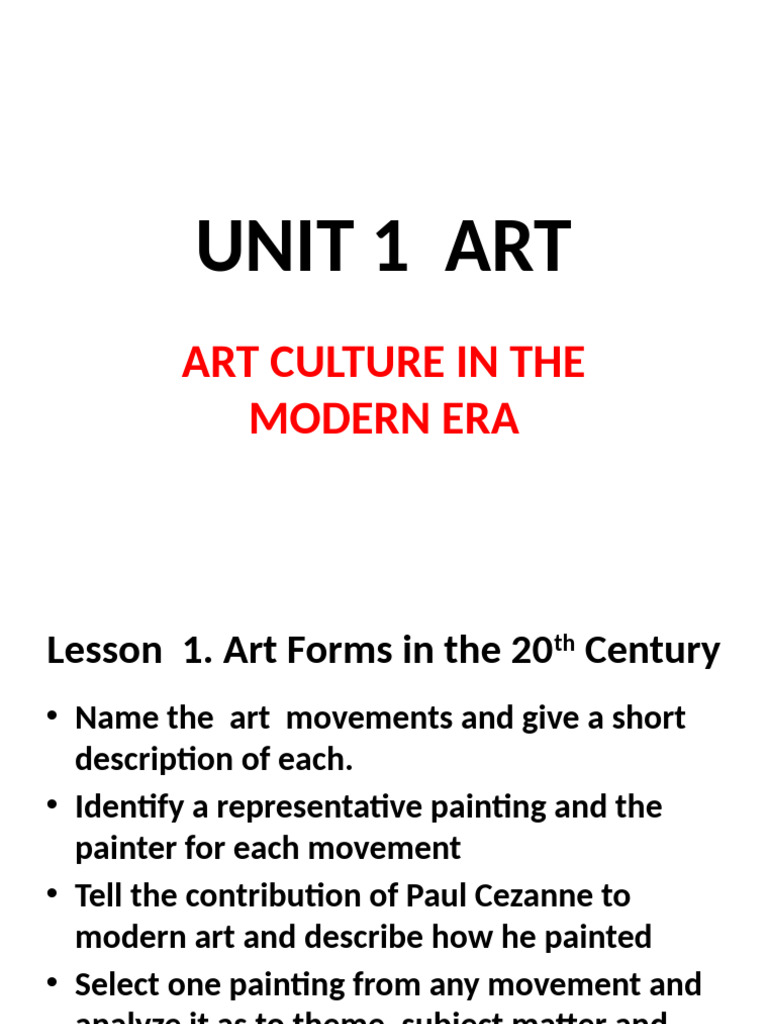 Modern Art Movements Overview | PDF | Abstract Art | Impressionism