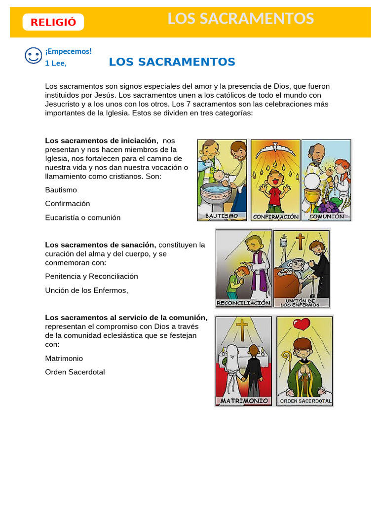 D2 A2 FICHA REL. Los Sacramentos | PDF