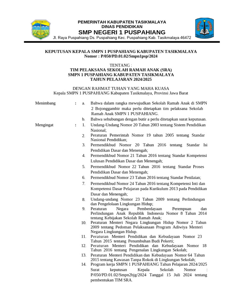 SK SRA SMPN 2 Bojonggambir | PDF