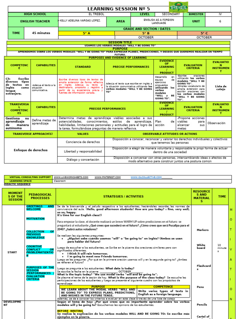 SESION 5 Quinto Grado | PDF | Aprendizaje | Cognición