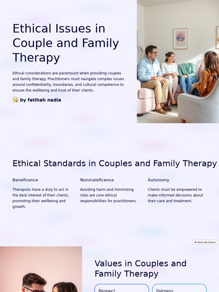 Ethical Issues in Couple and Family Therapy | PDF | Psychotherapy ...