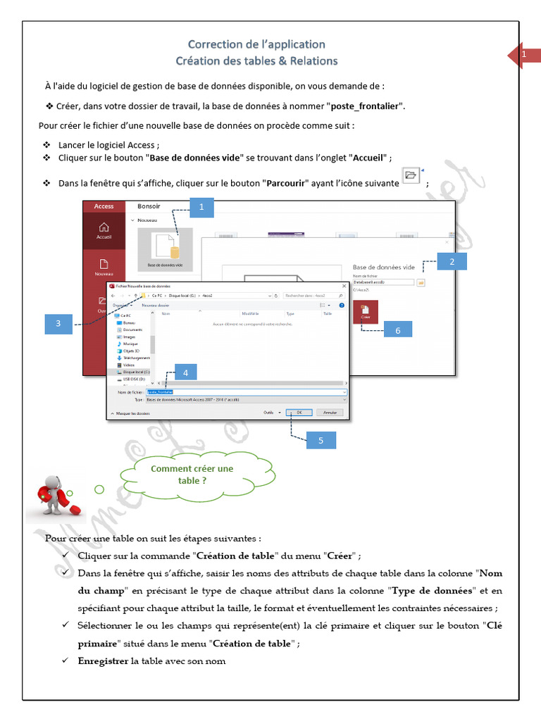 Création d'une base de données Access | PDF | Bases de données | Bouton ...