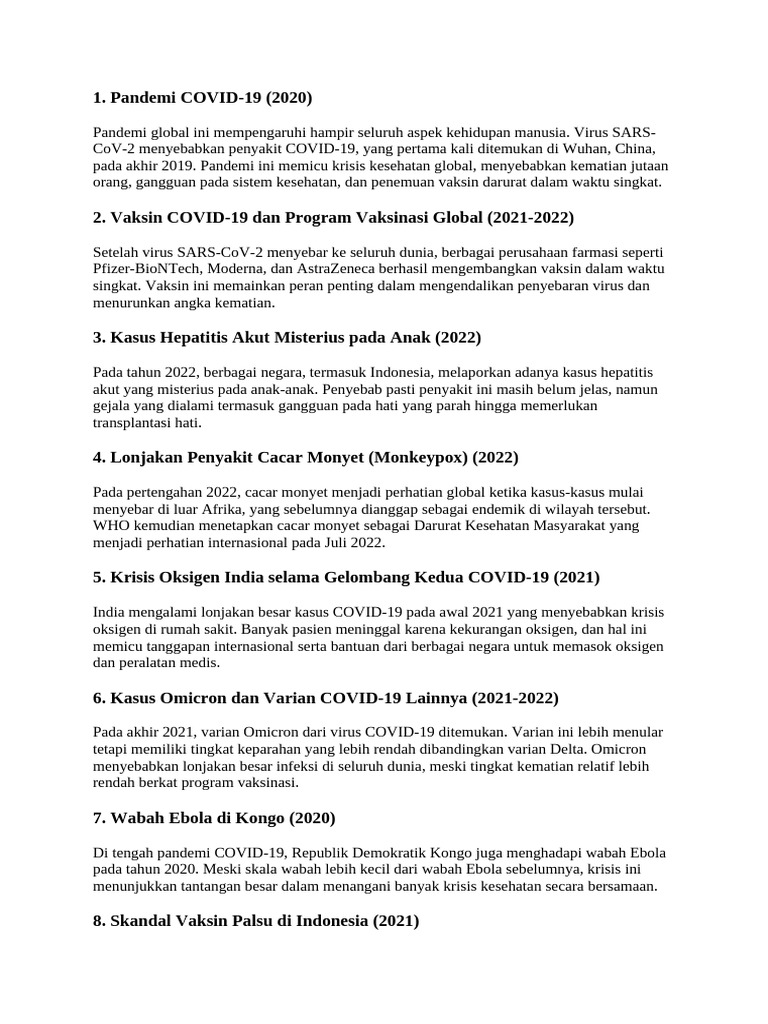 Krisis Kesehatan Global 2019-2023 | PDF