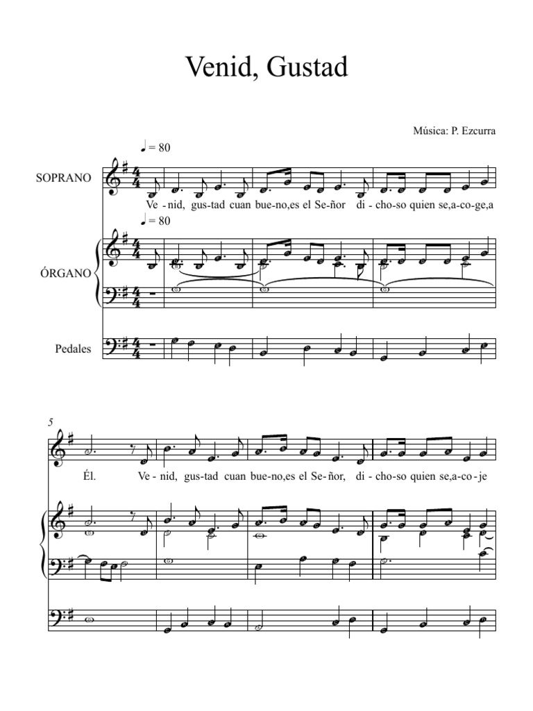 Venid Gustad - Coro y Órgano | PDF