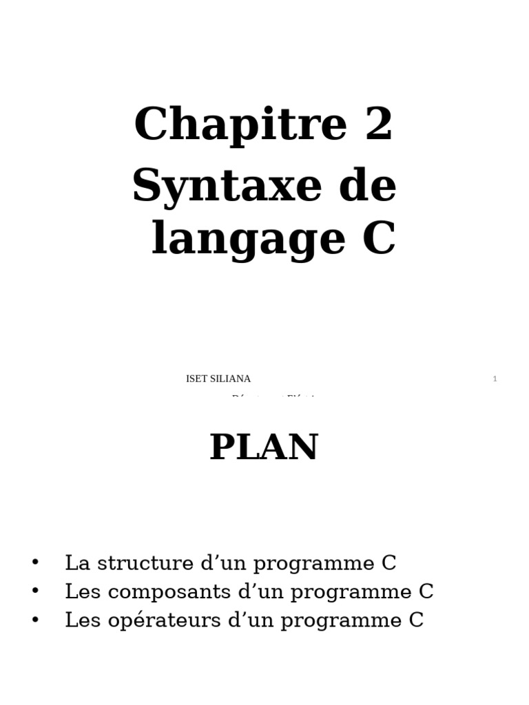 Chapitre 2 | PDF | C (Langage de programmation) | Programme informatique