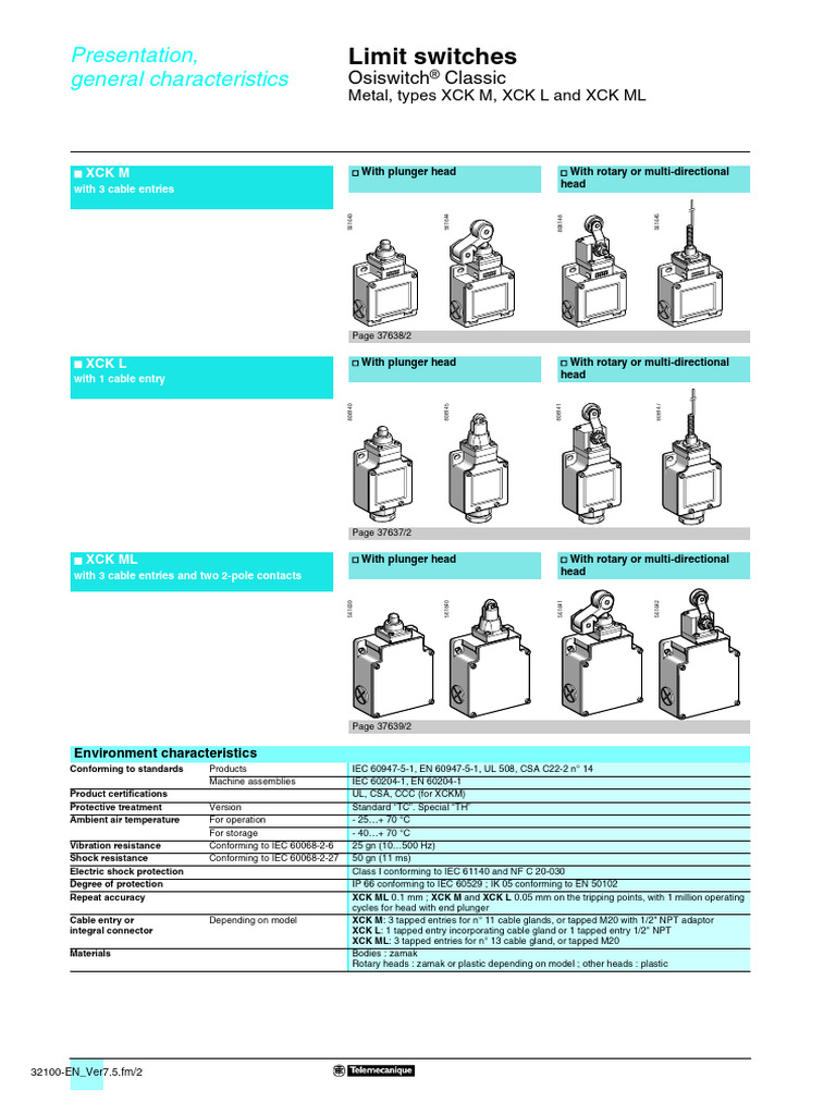 TELEMECANIQUE XCK M1 | PDF | Alternating Current | Electricity
