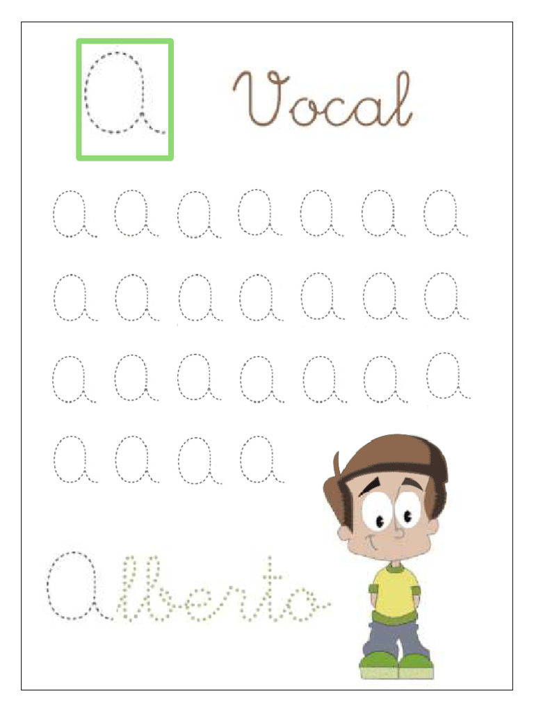 Caligrafia Vocales Ligada Mayusculas | PDF