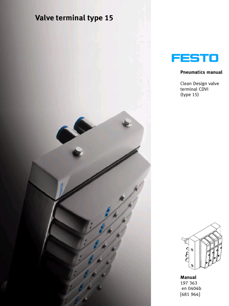 Valve Terminal Type 15: Pneumatics Manual | PDF | Valve | Screw