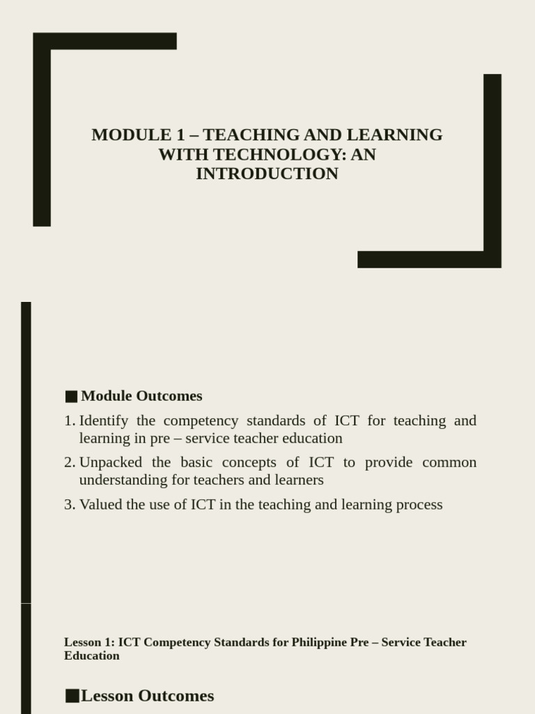 Module 1 Teaching and Learning With Technology | PDF | Educational ...