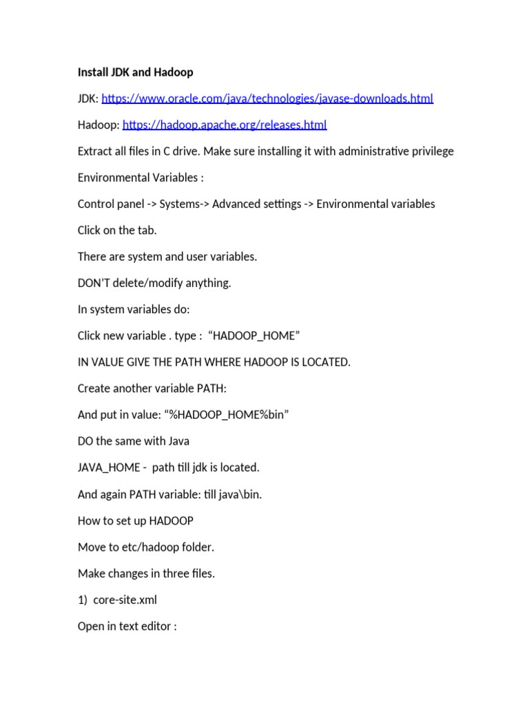 Install JDK and Hadoop | PDF | Computers