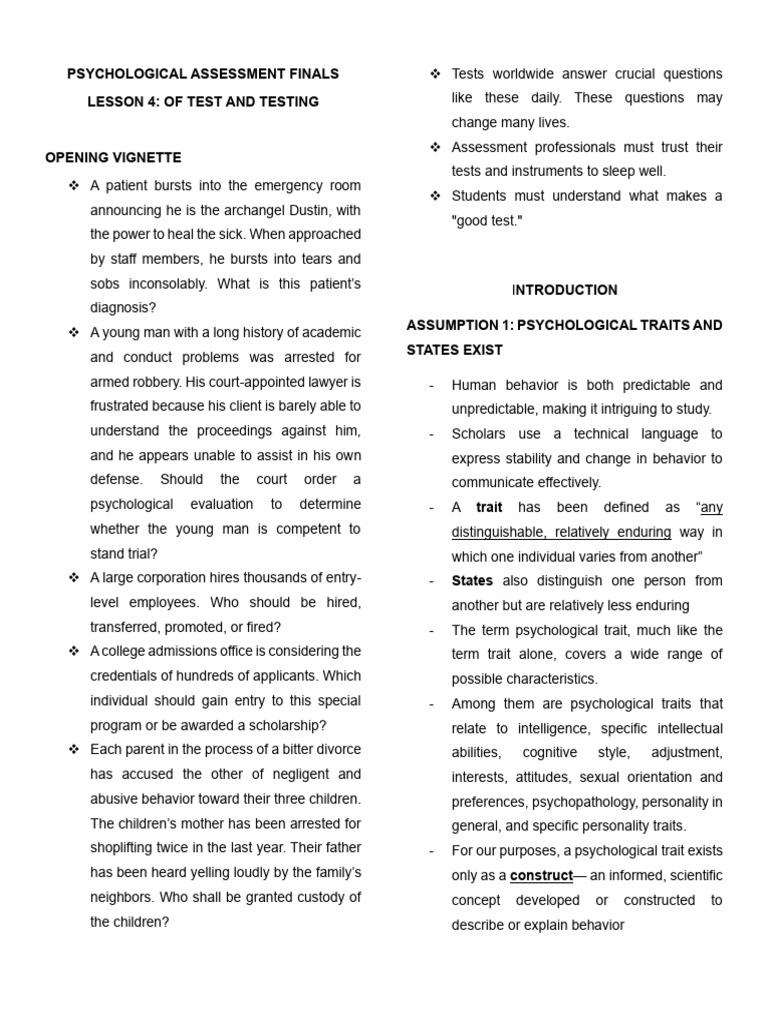 Psychological Assessment | PDF | Validity (Statistics) | Variance