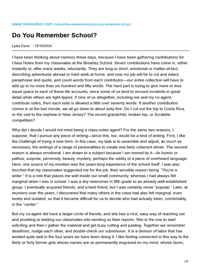 Do you remember School | PDF