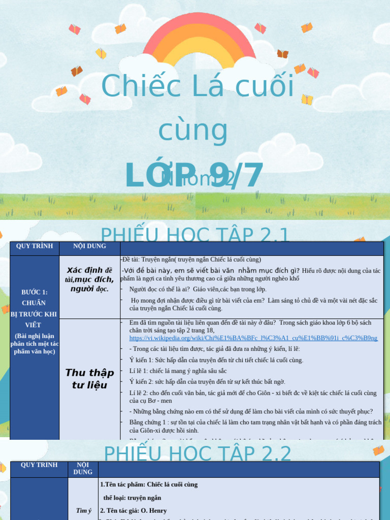 MẨU PP PHẦN VIẾT PHT 2 HỌC SINH THẢO LUẬN 1 | PDF