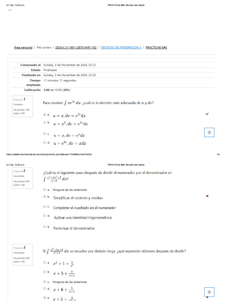 PRACTICA6 G#5 - Revisión Del Intento | PDF