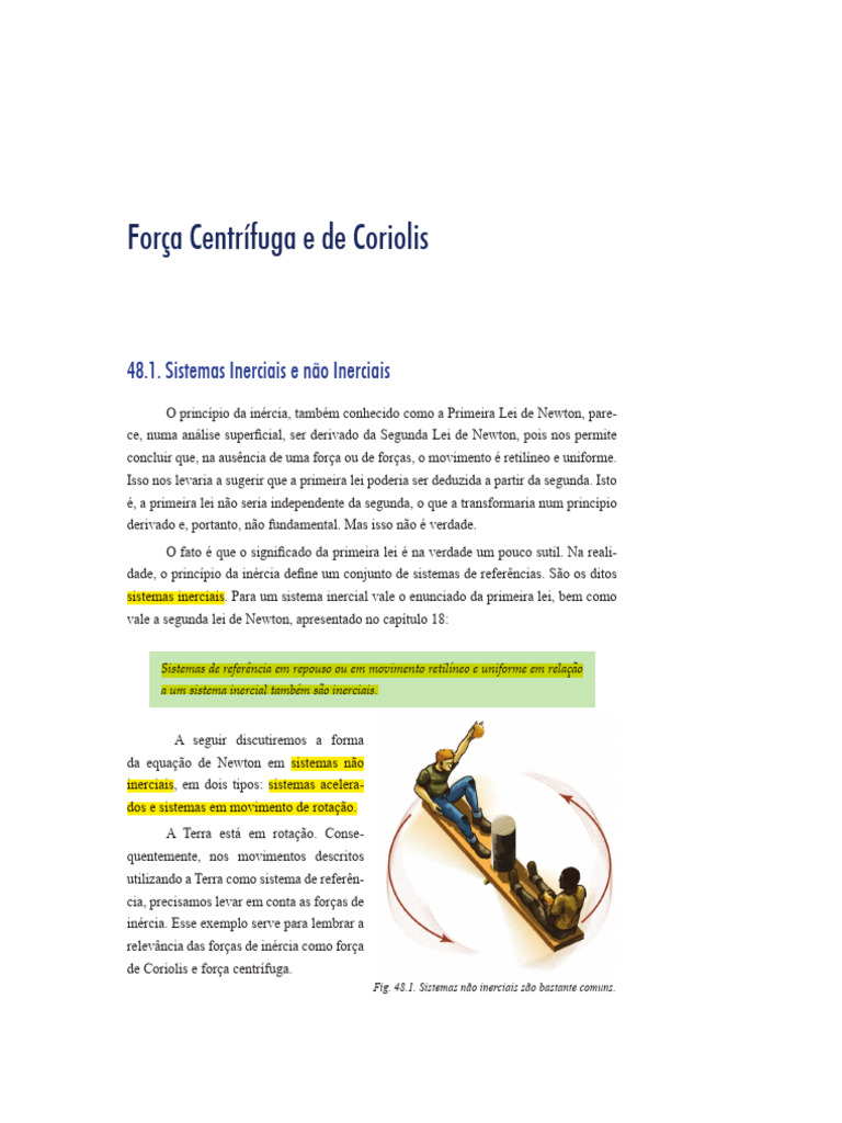 Texto Base - 2 - Forca Centrifuga - e de Coriolis | PDF | Inércia | Rotação