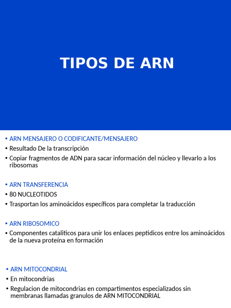 ARN y Sitesis-1 - 080157 | PDF | Rna | Codigo genetico