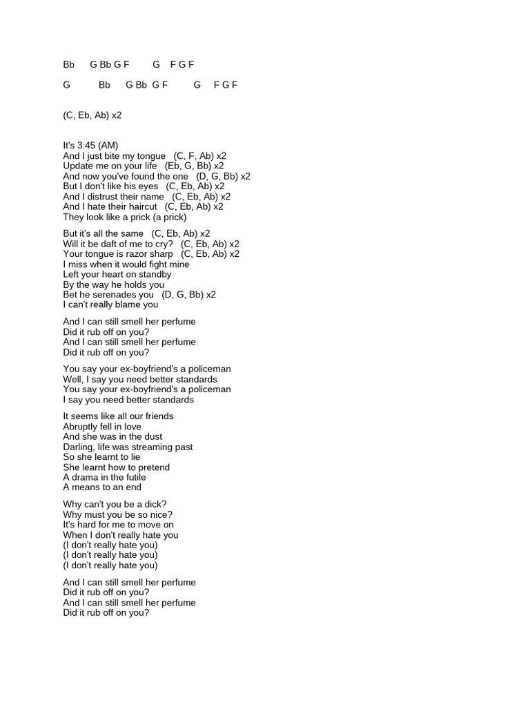 Lovejoy's "Perfume" Lyrics Analysis | PDF | Poetry