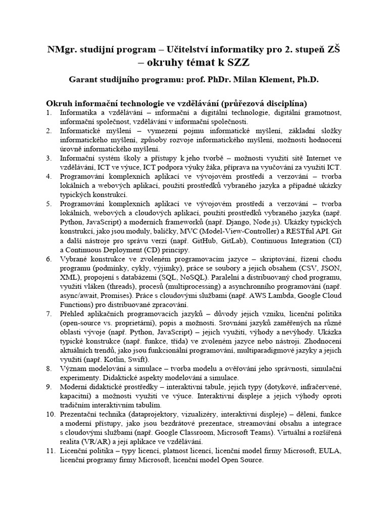 NMGR Informatika Okruhy SZZ Revize 2024 Final | PDF