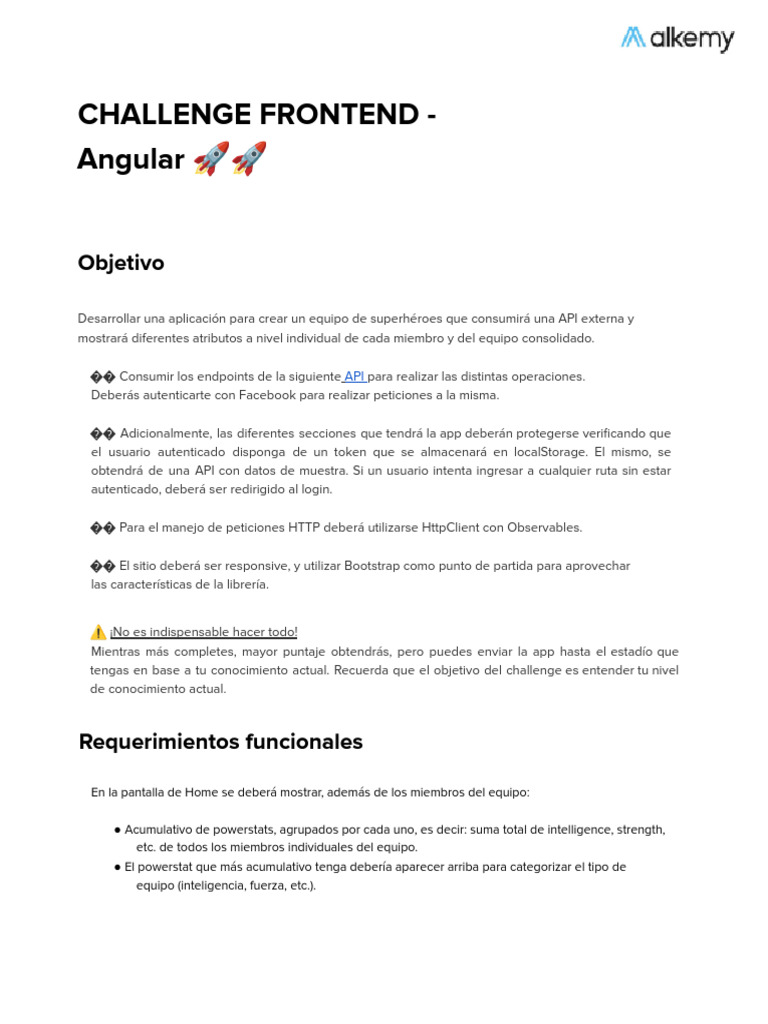 Challenge Frontend - Angular - Rev2 | PDF | Software | Informática