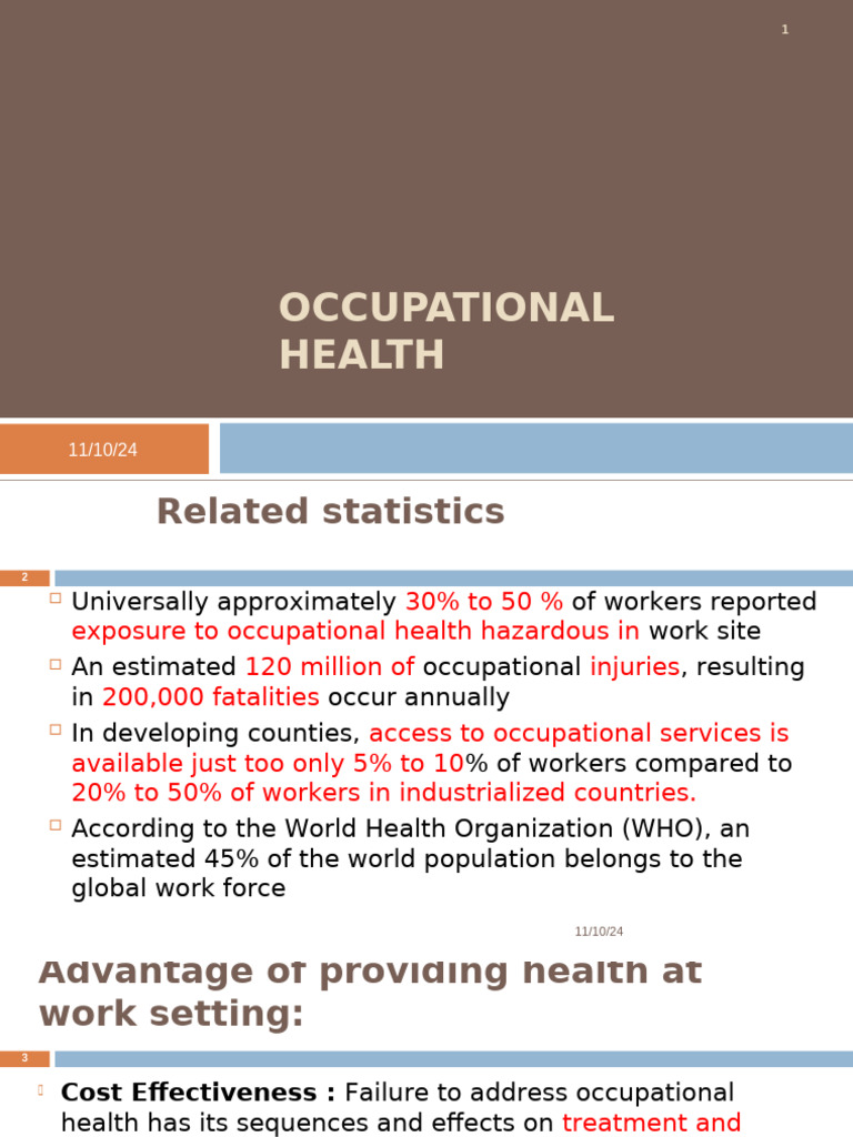 7 - Occupational Health | PDF | Preventive Healthcare | Occupational ...