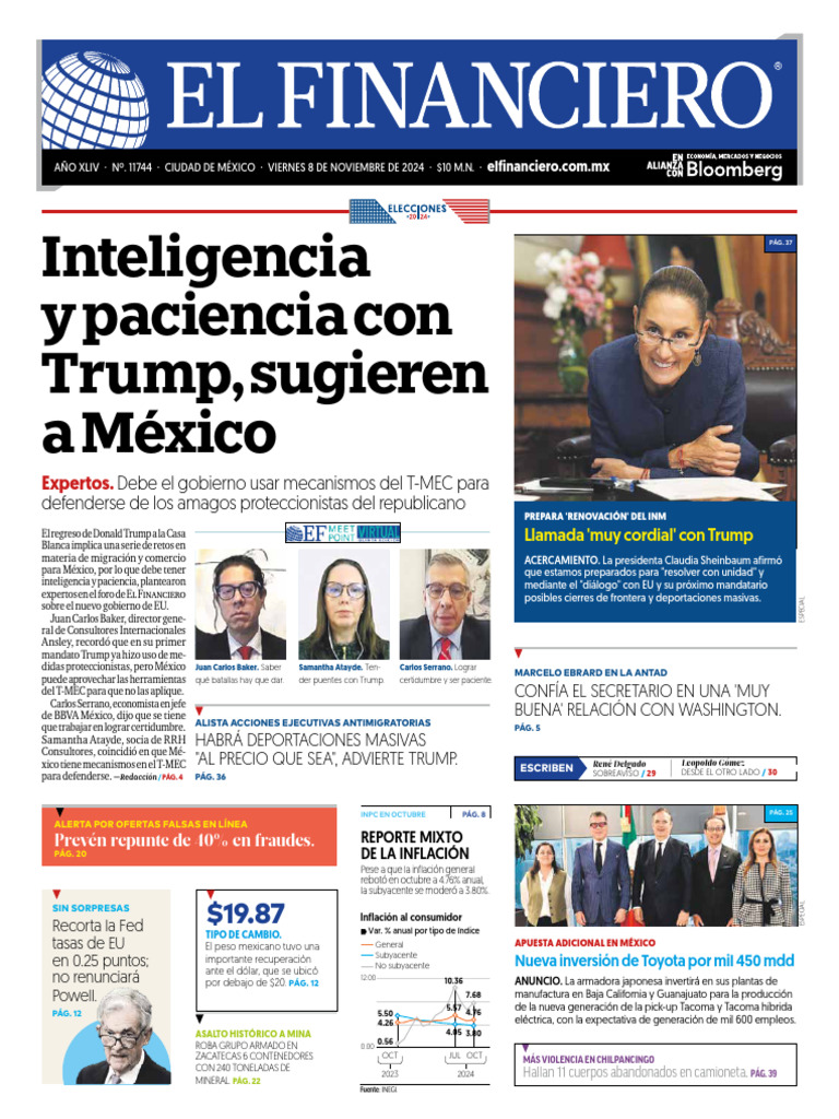 El Financiero 08-11-24 | PDF | Donald Trump | Gobierno americano