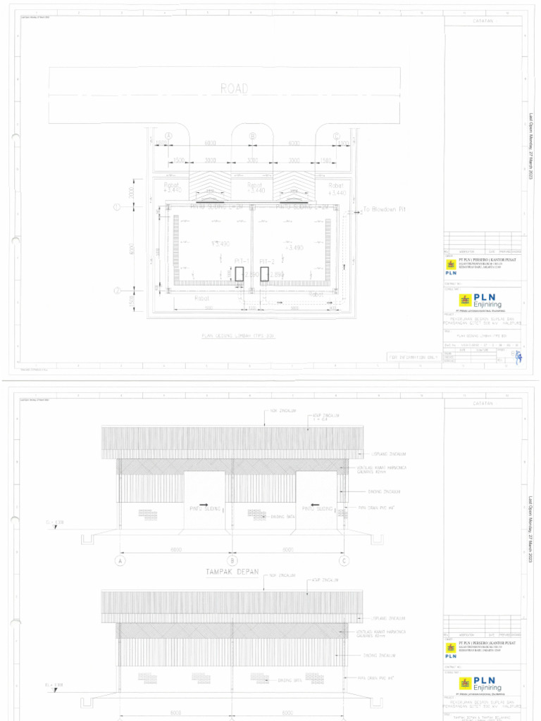 Drawing GITET Kalipuro - TPS Limbah B3 | PDF