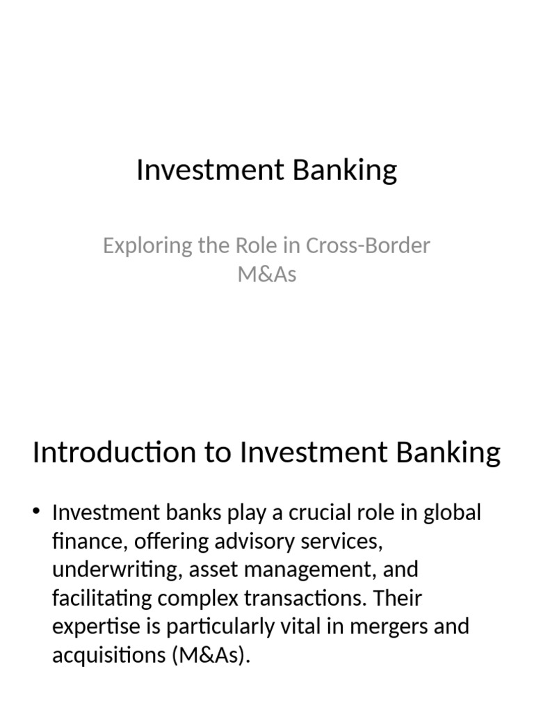 Investment Banking Presentation | PDF