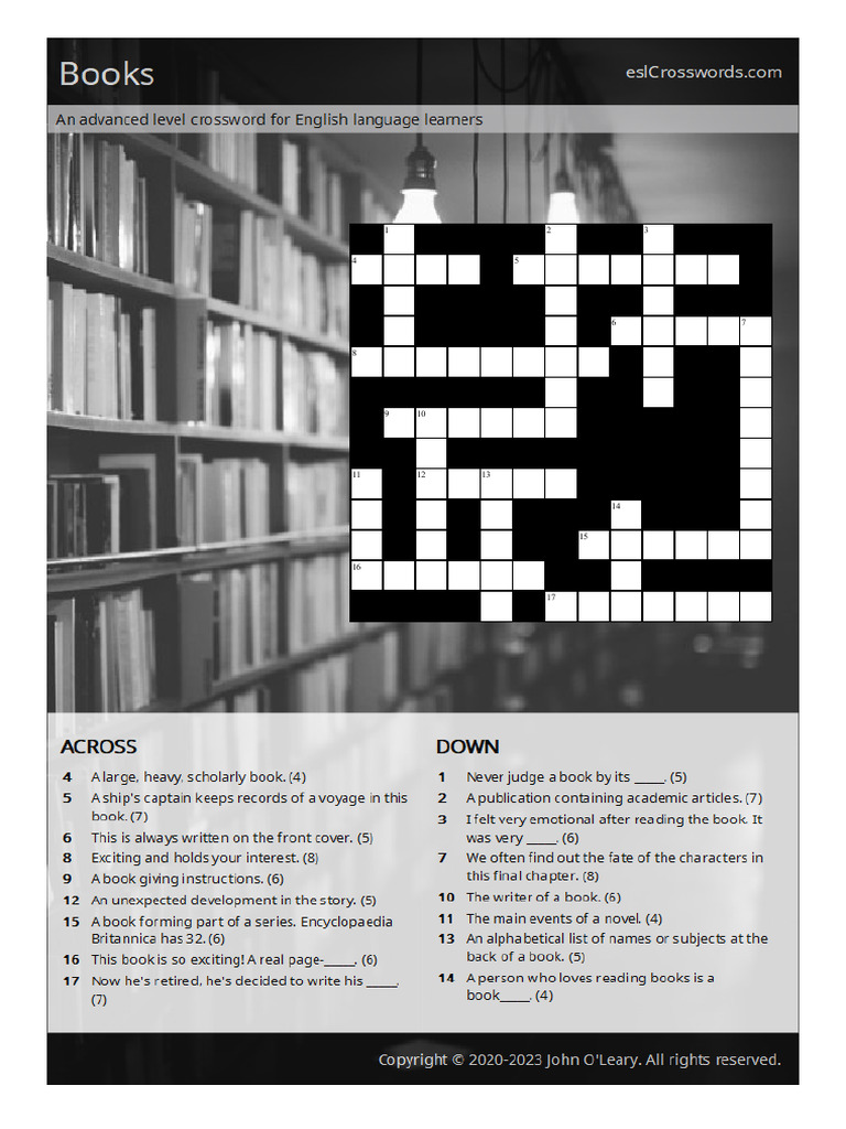 Books Crosswords Advanced | PDF